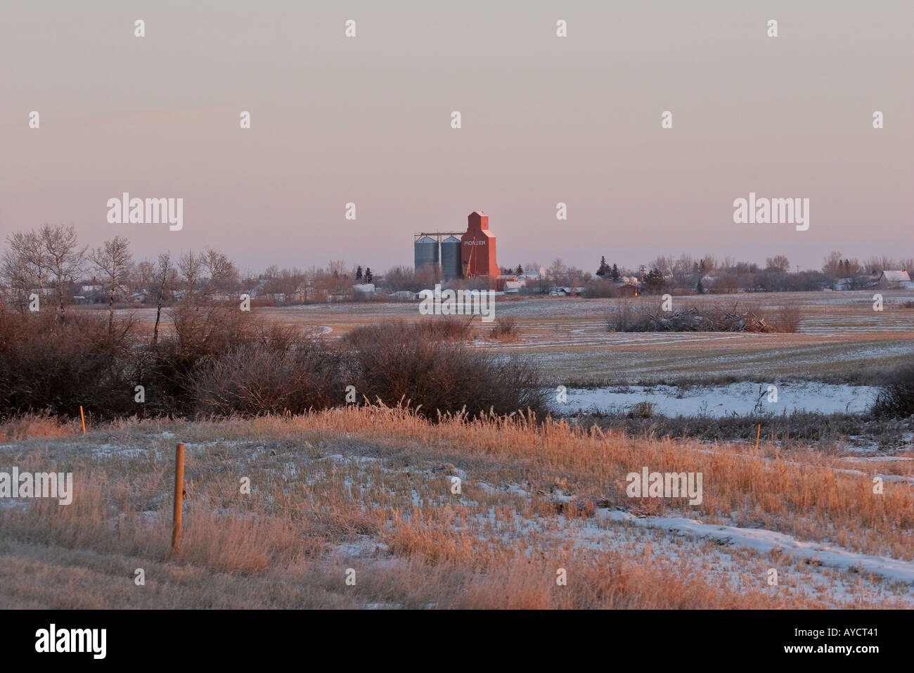 The grain elevator at the town of Bethune in scenic Saskatchewan Stock ...