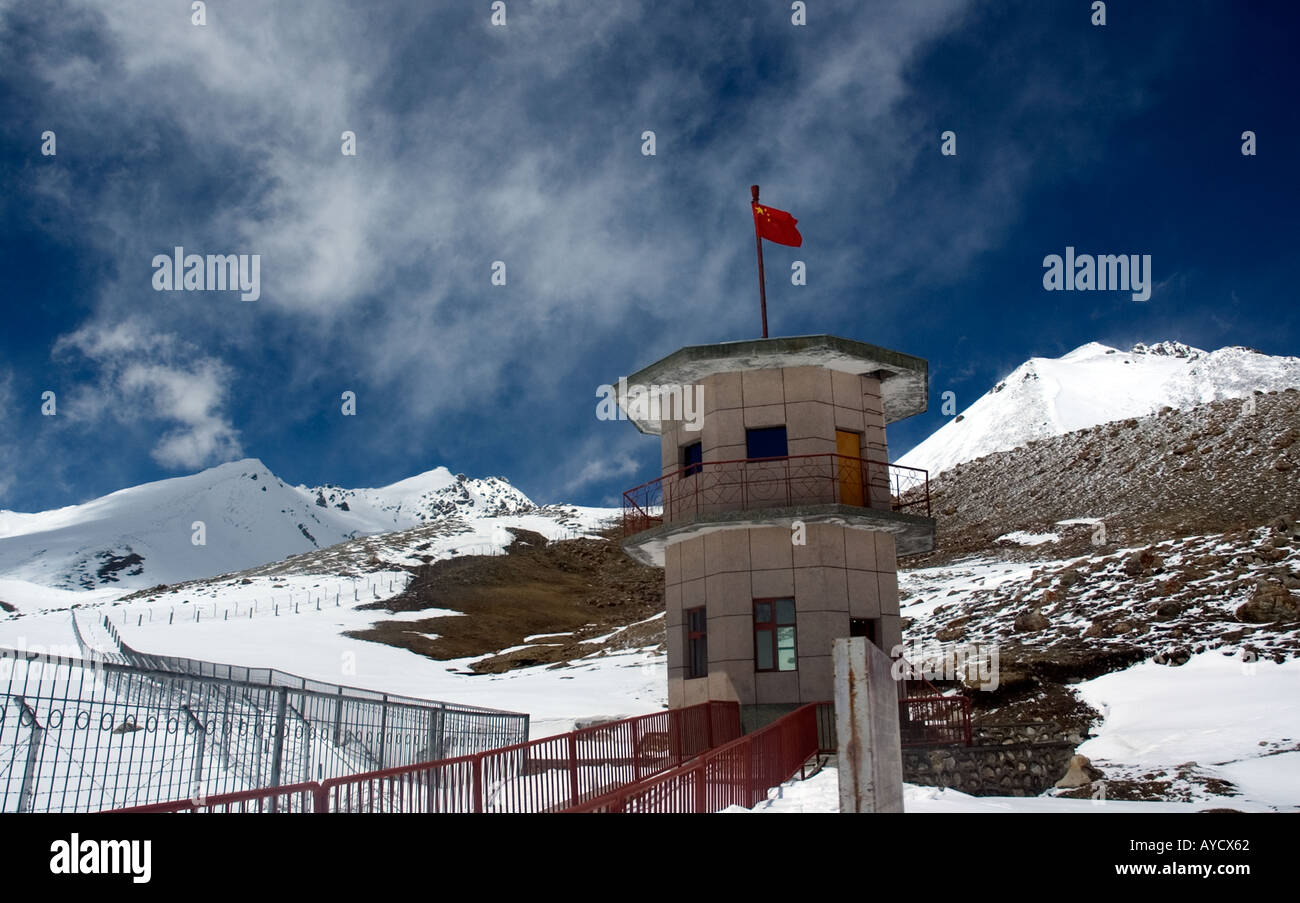 The first Chinese border post and border fence when coming from ...