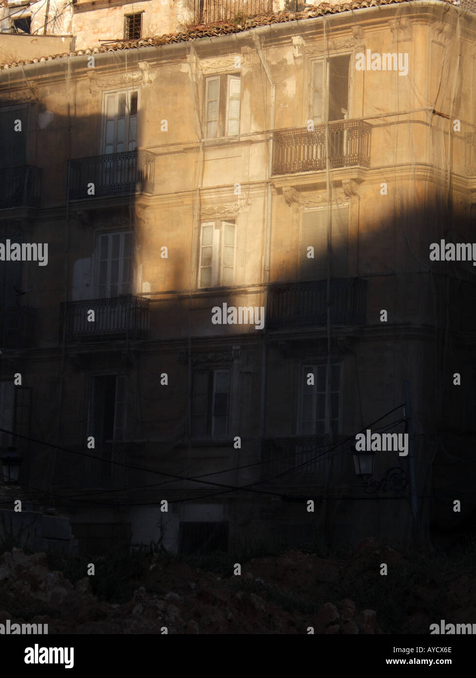 old building being repaired in valencia spain Stock Photo - Alamy