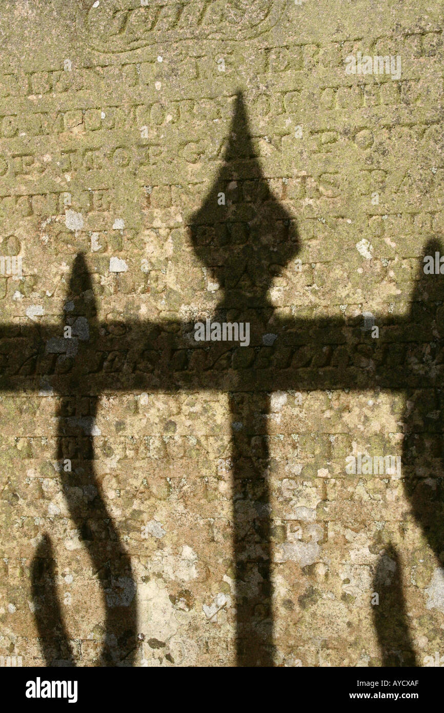 Shadow on Gravestone Ystradfellte Wales UK Stock Photo - Alamy