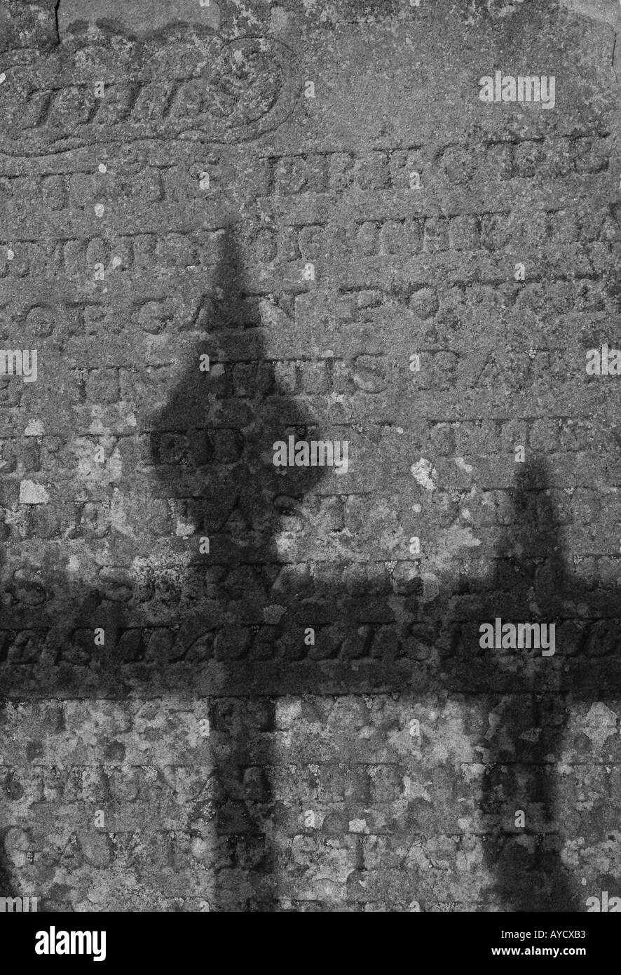 Shadow on Gravestone Ystradfellte Wales UK Stock Photo - Alamy