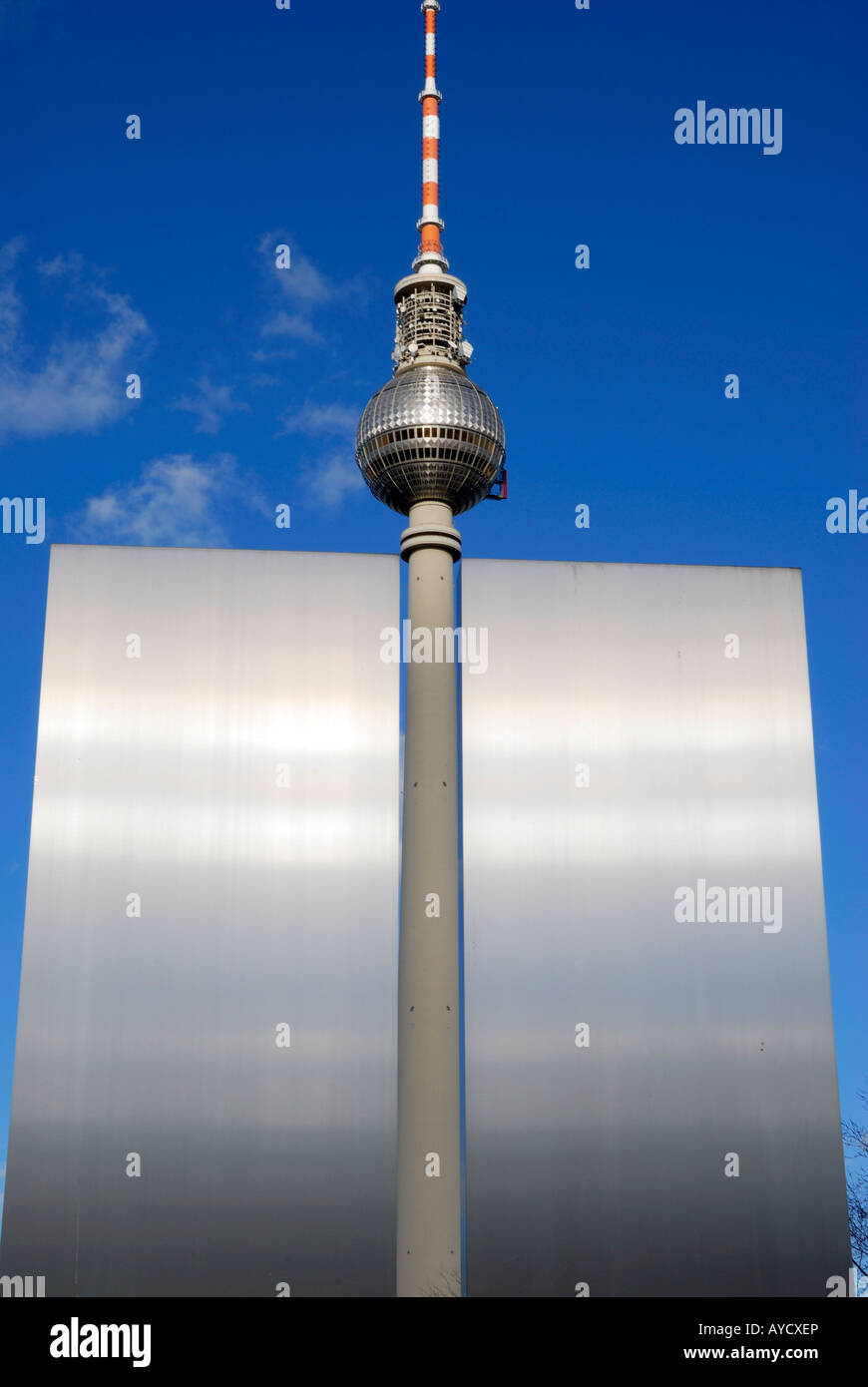 Berlin's television tower viewed trough a steel structure Stock Photo ...