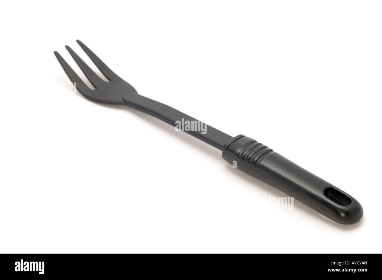 object on white kitchen utensil Black fork Stock Photo - Alamy