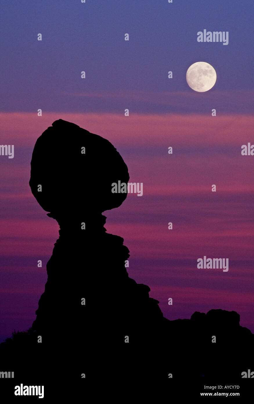 Arches National Park Full Moon Utah High Resolution Stock Photography ...