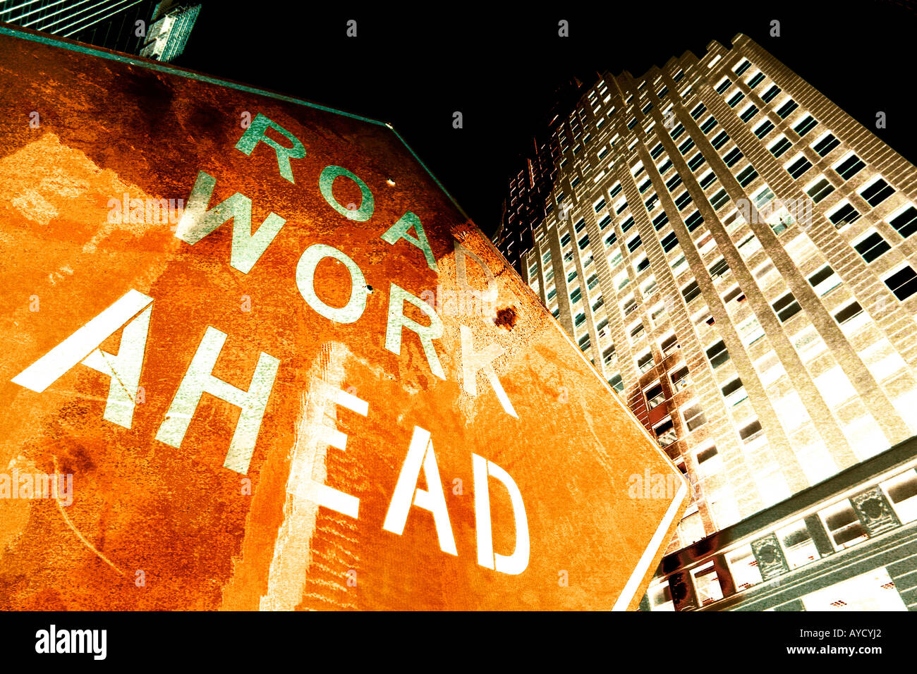 NYC Road Sign ( Digital Process Stock Photo - Alamy