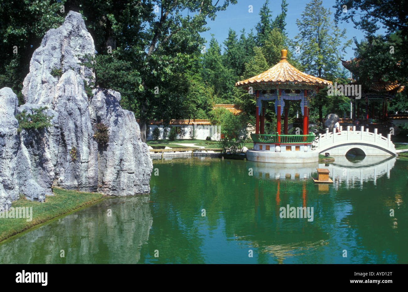 Chinese garden at Zurichhorn district in Zurich Switzerland Stock Photo ...