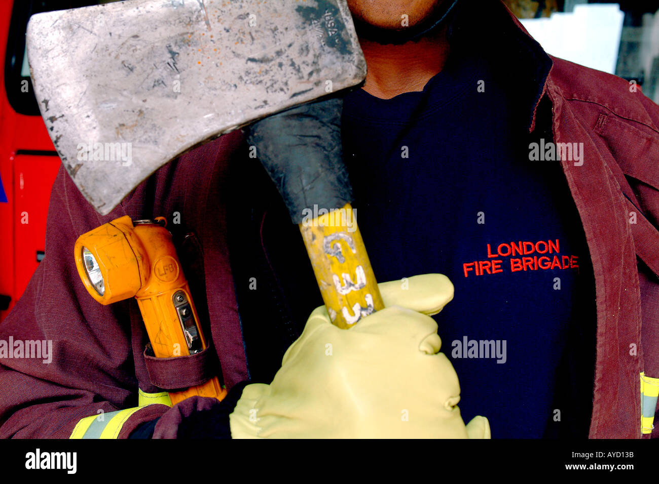 Firefighter with axe close up hi-res stock photography and images - Alamy