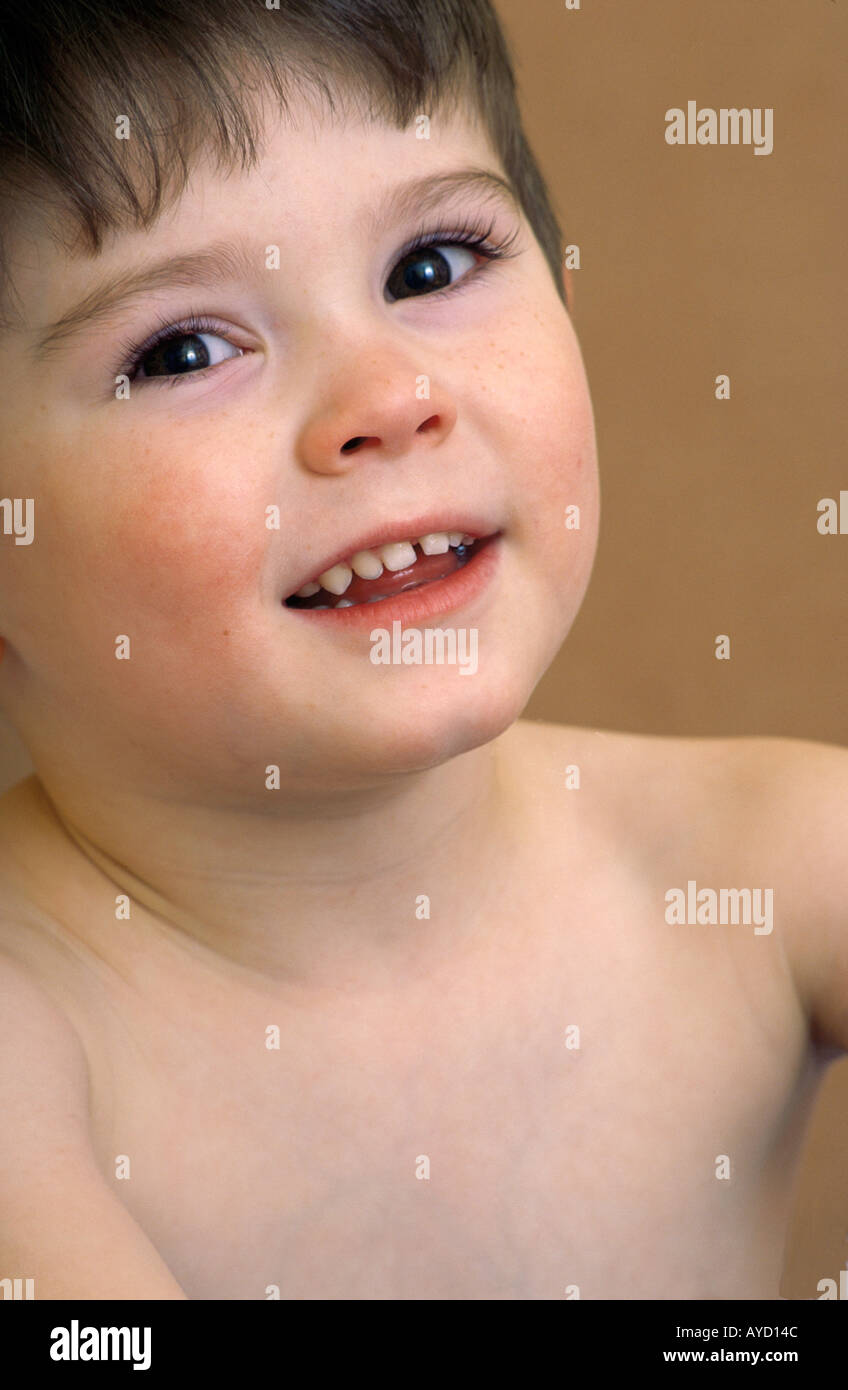Young boy 3 6 years old naked bare flesh skin cute smile smiling smiley ...