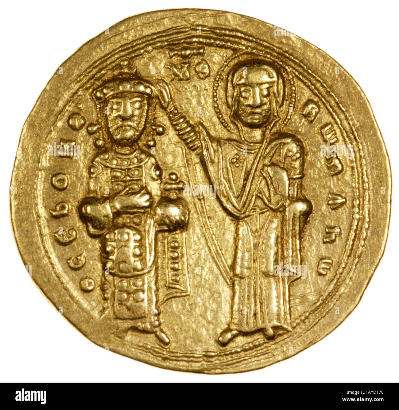 Gold Byzantine coin Emperor Romanus III 1028 1034 reverse Stock Photo ...