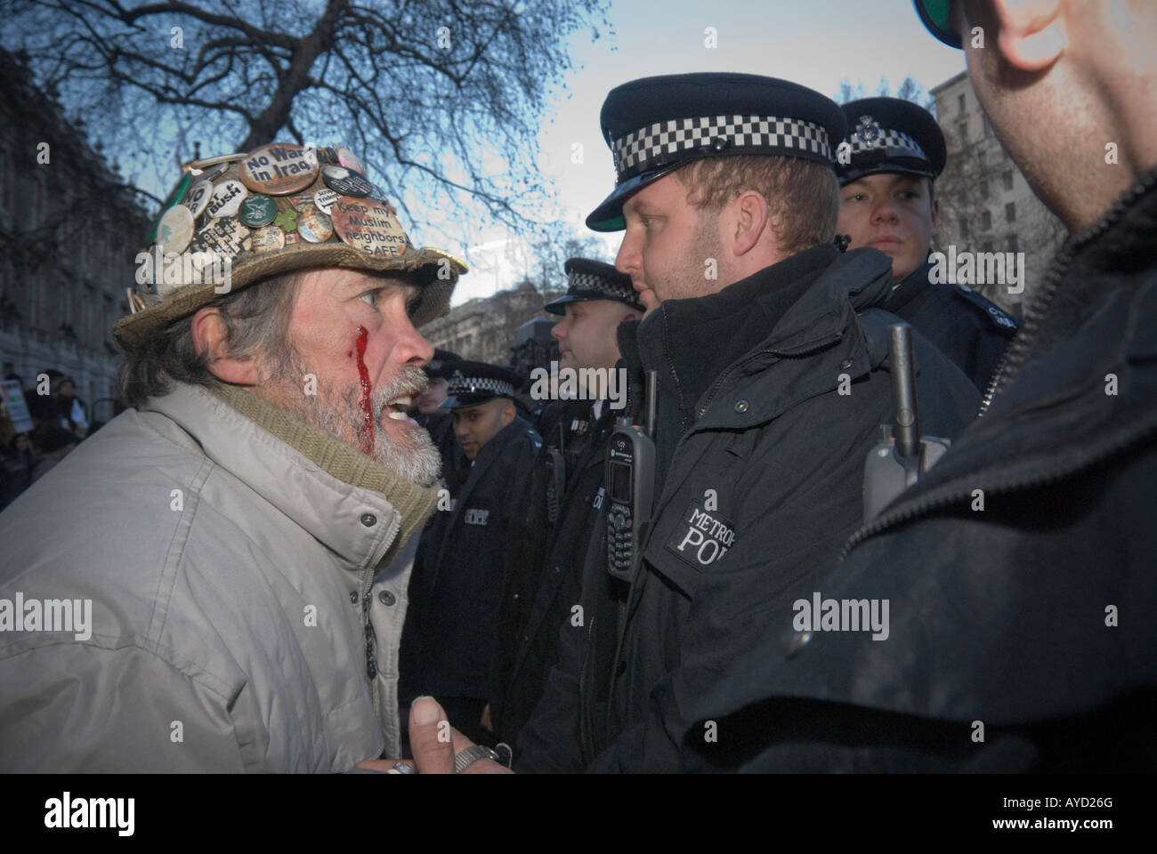 With blood streaming down his face hi-res stock photography and images ...