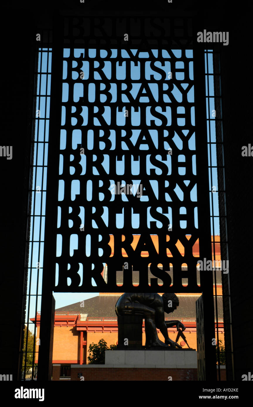 Main entrance gate to the British Library St Pancras London UK Stock ...