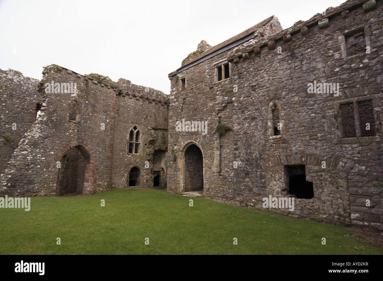 Weobley Castle Llanrhidian Marsh Gower Peninsula Wales Courtyard porch ...