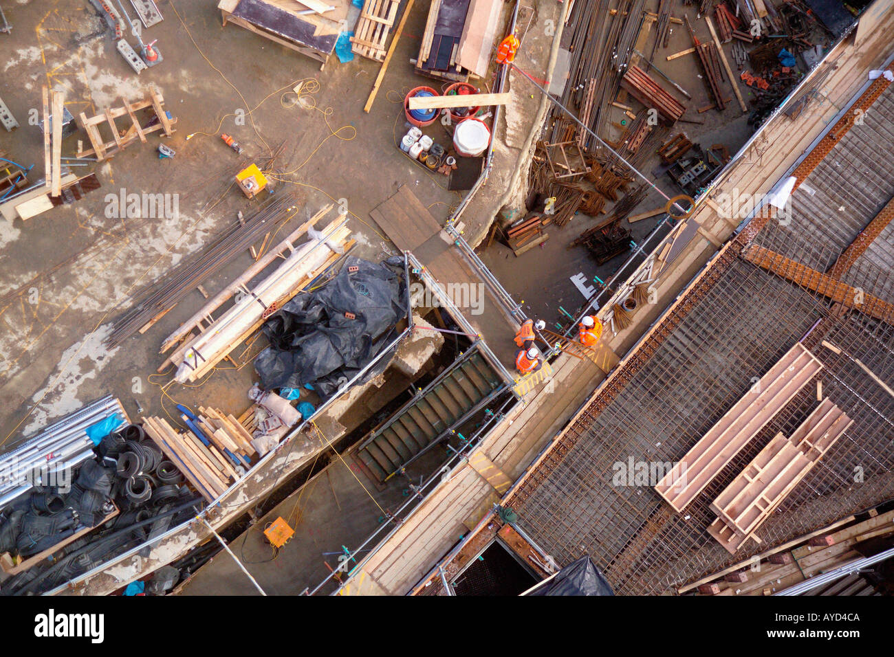 Aerial view of a building site Stock Photo - Alamy