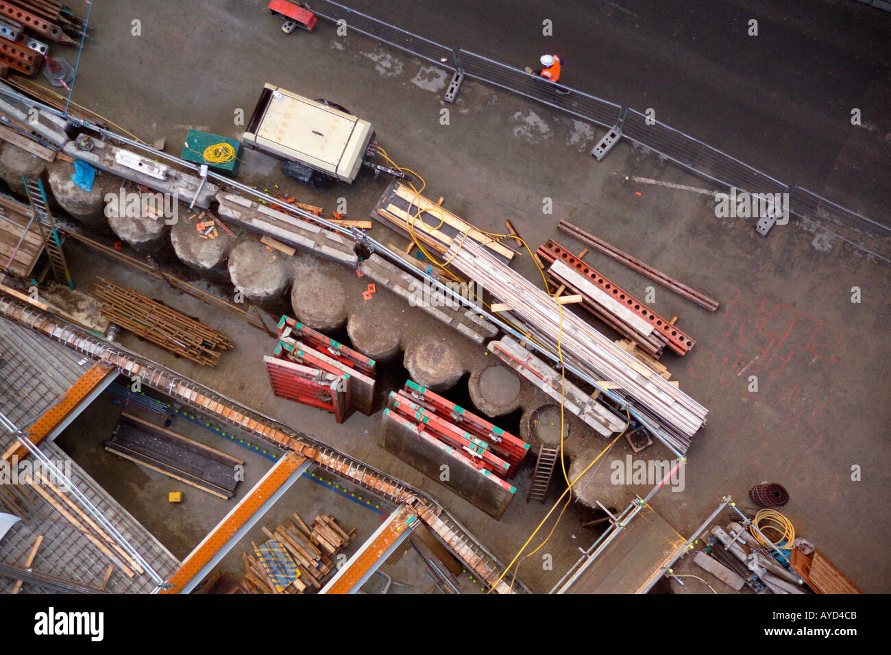 Aerial view of a building site Stock Photo - Alamy