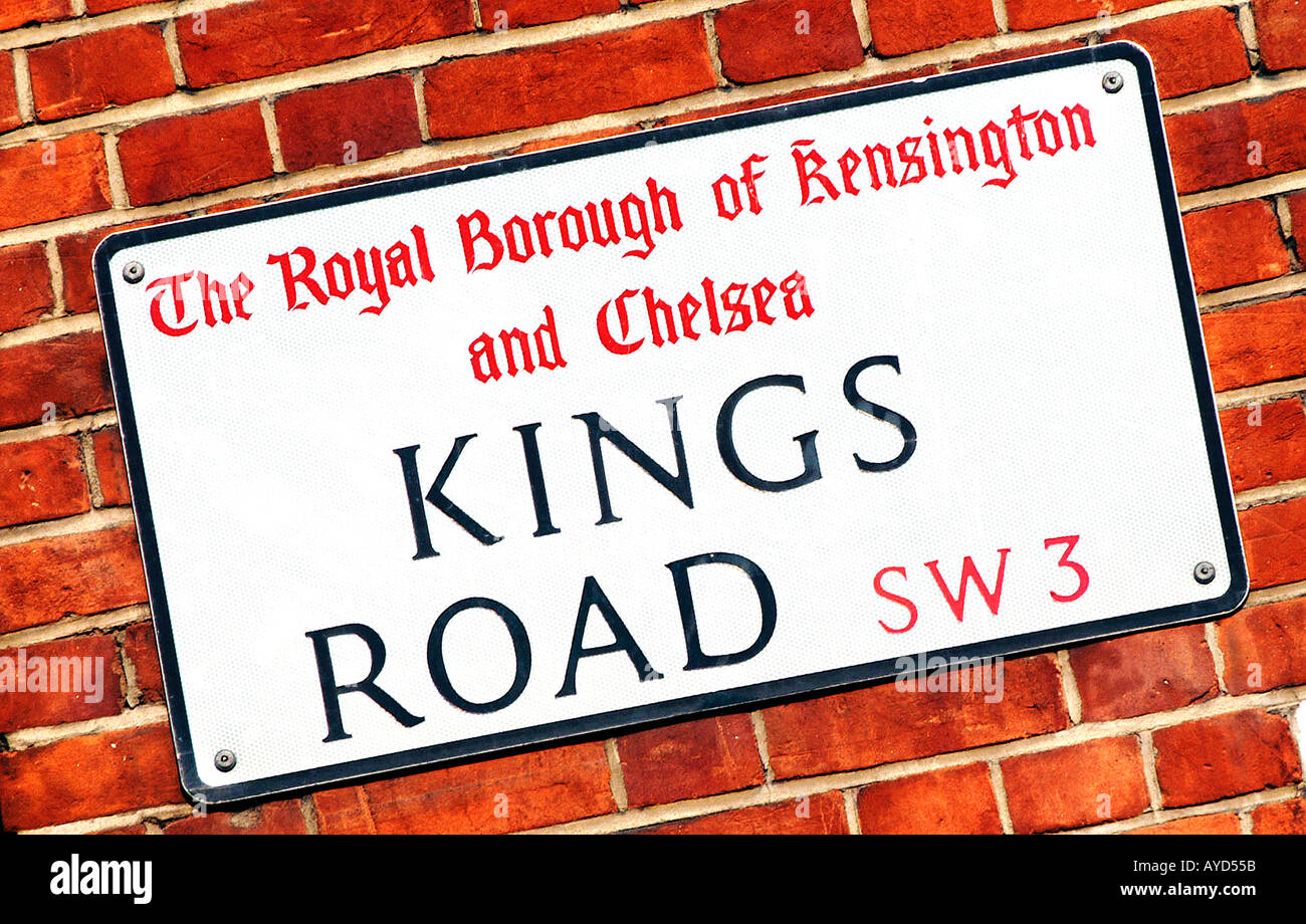 Kings Road street sign London Stock Photo - Alamy