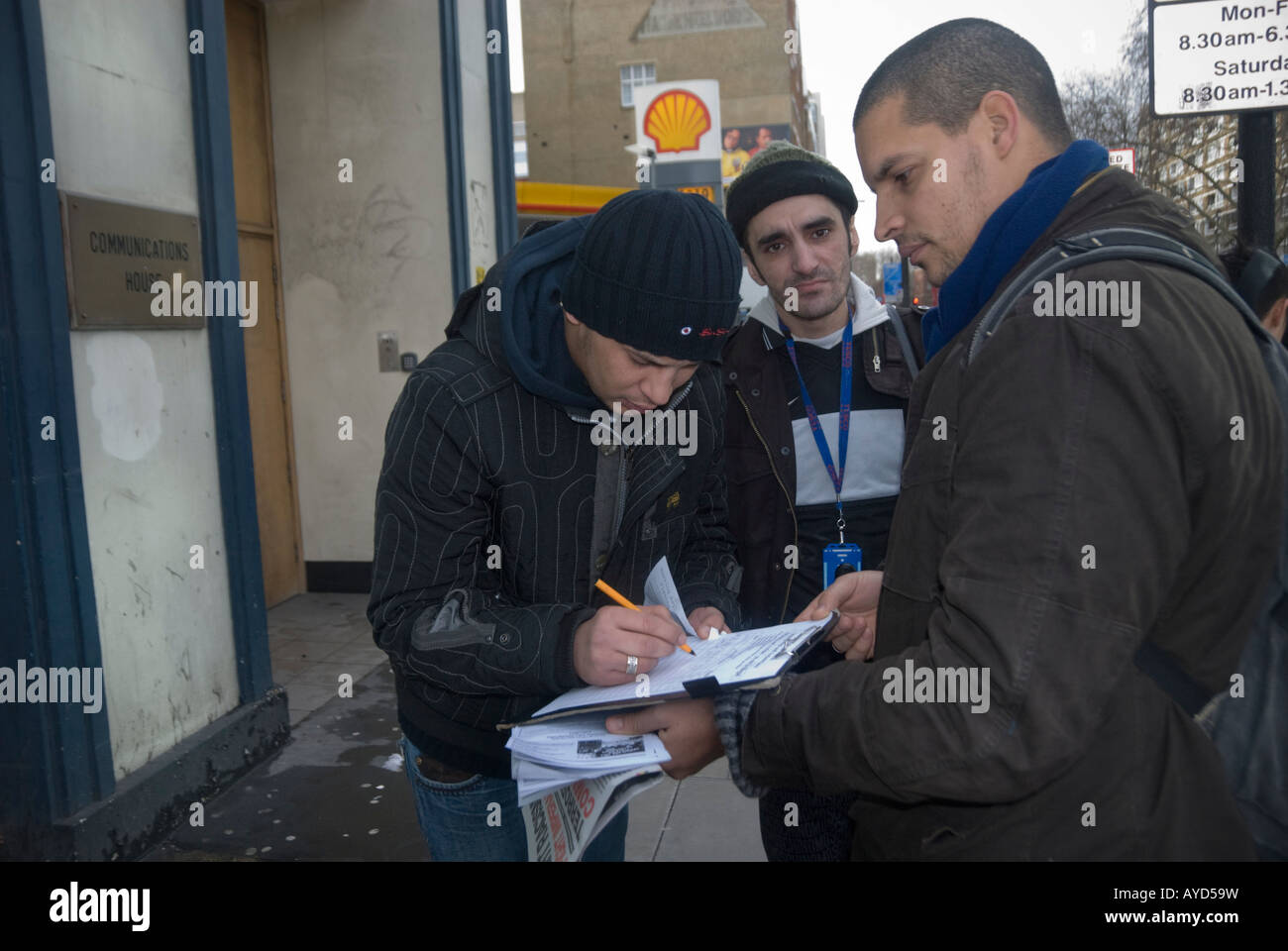 Signing a petition for asylum rights, including the right to work ...