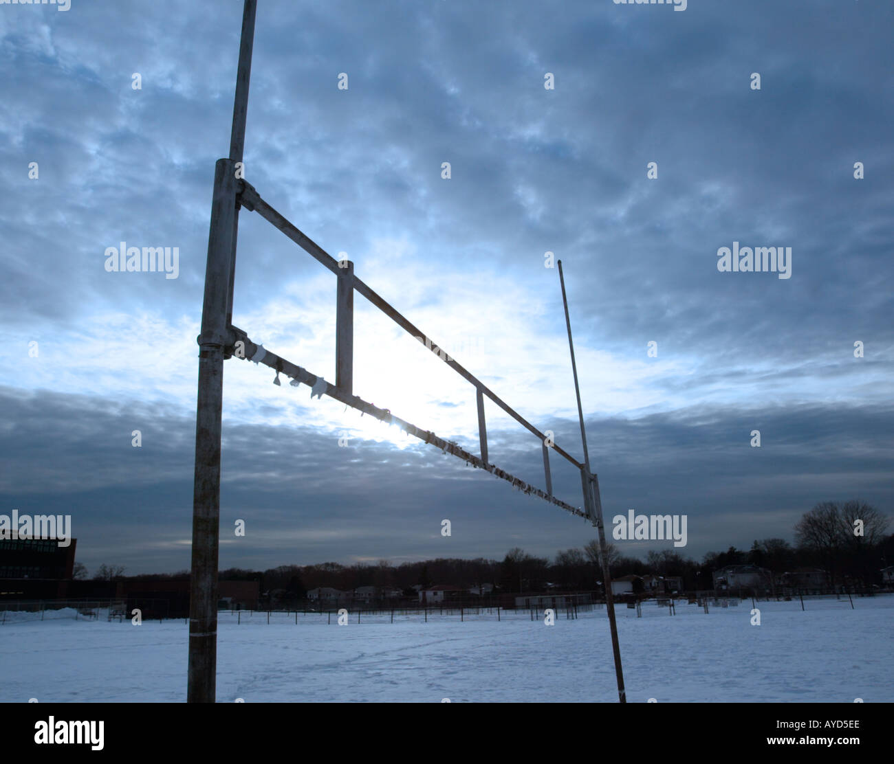 Football goalposts in the late afternoon Stock Photo - Alamy