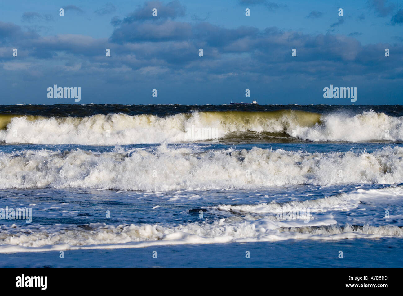 Big sea rolling in at Joss Bay Broadstairs Kent Stock Photo - Alamy