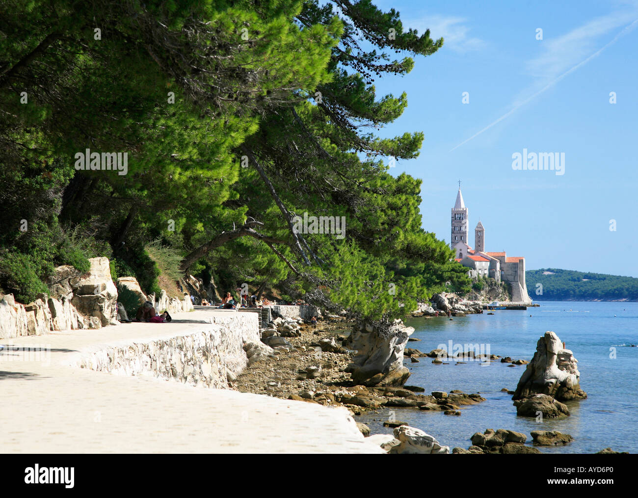 Urban beach in Rab Town, Rab island, Croatia Stock Photo - Alamy