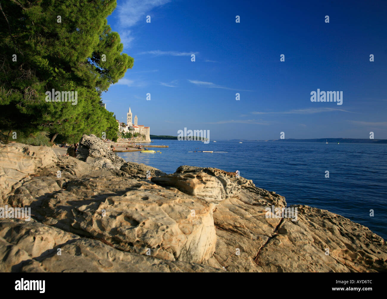 Urban beach in Rab Town, Rab island, Croatia Stock Photo - Alamy
