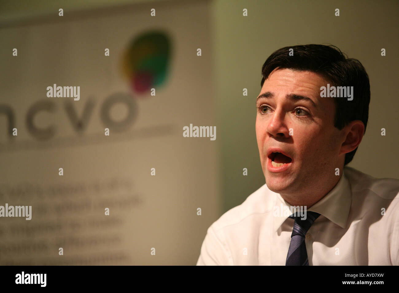 Labour Government Minister Andy Burnham MP speaking at a political ...