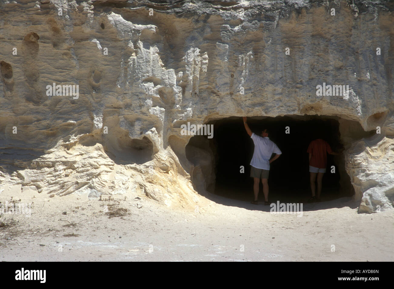 University and toilet of limestone quarry, Robben Island prison, South ...