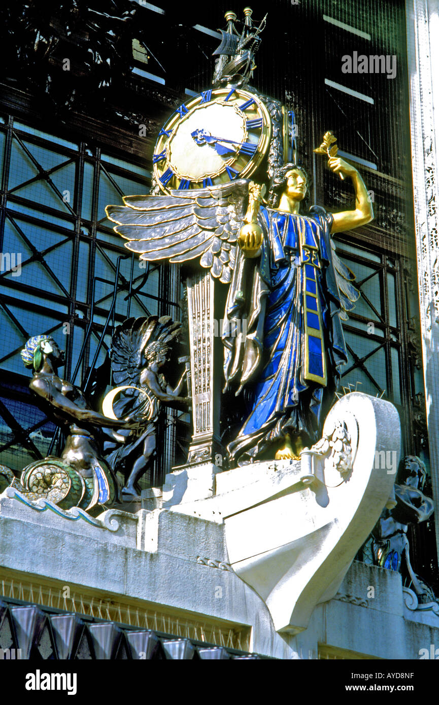 With elegant winged lady statue standing embellishing enhancing figure ...