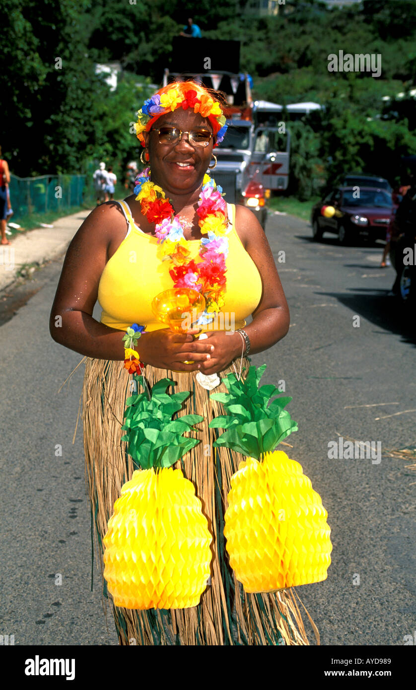 British Virgin Islands Emancipation Festival Woman in Mocking Costume ...