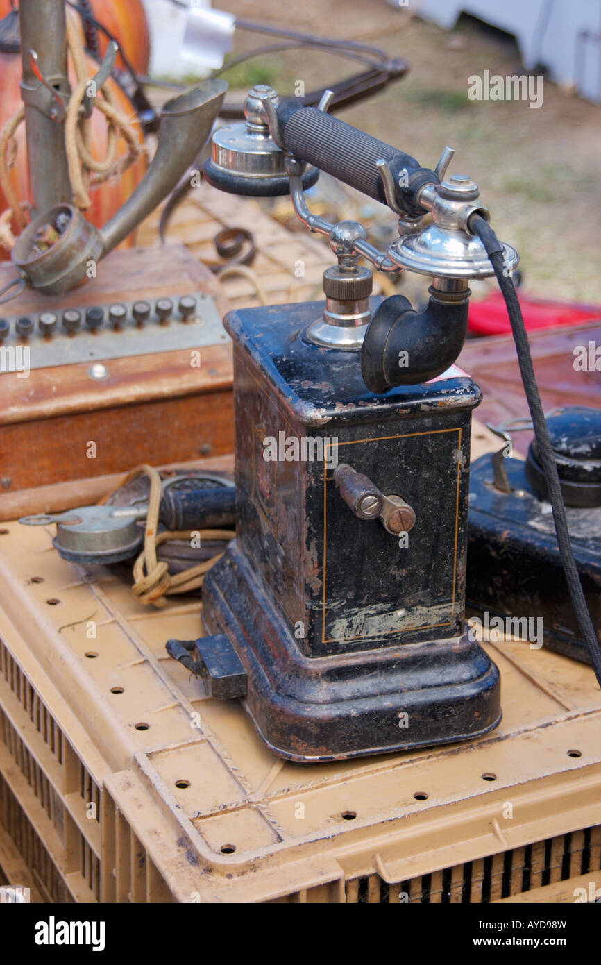 Old antique vintage telephone Stock Photo - Alamy