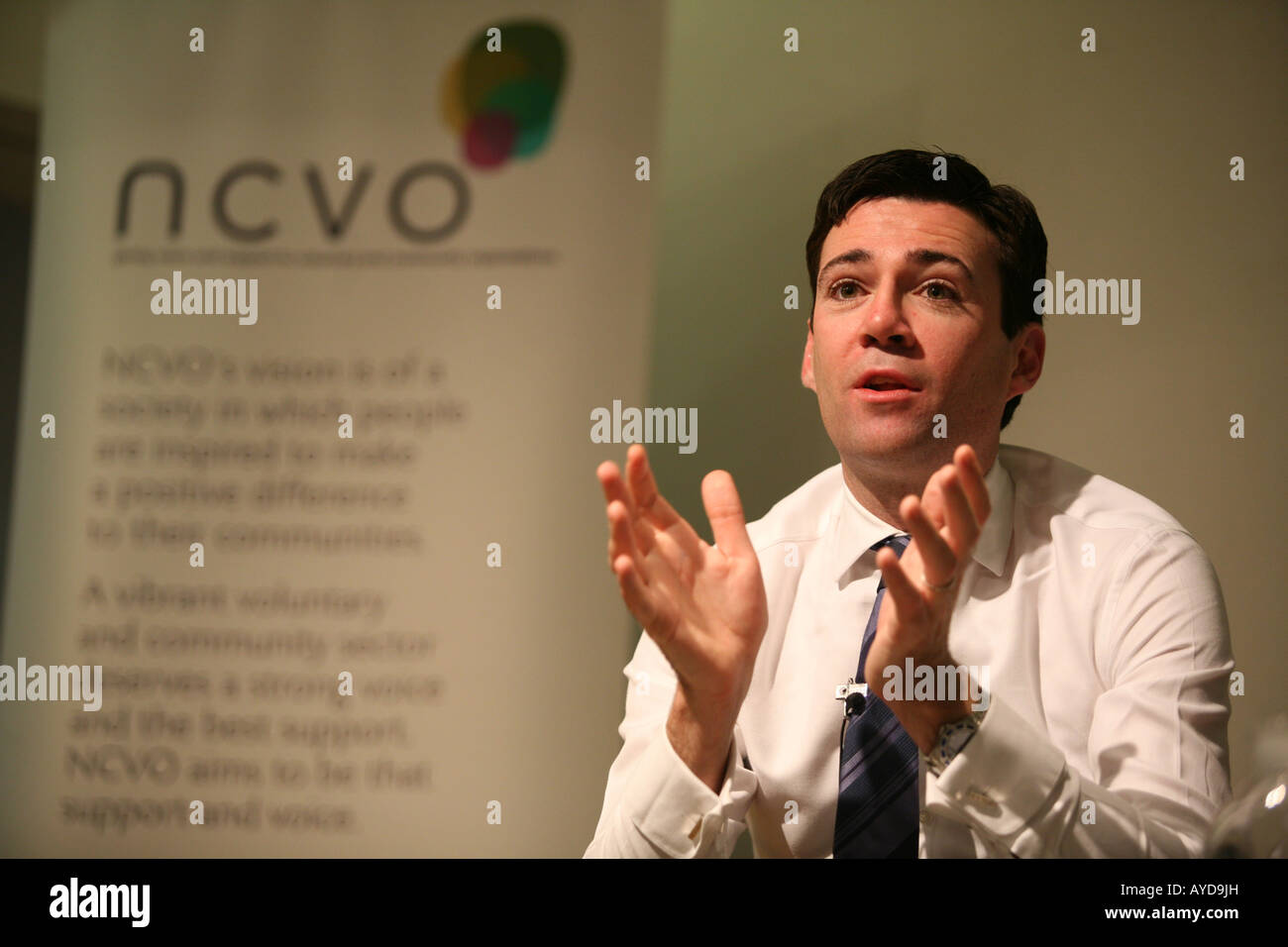 Labour Government Minister Andy Burnham MP speaking at a political ...