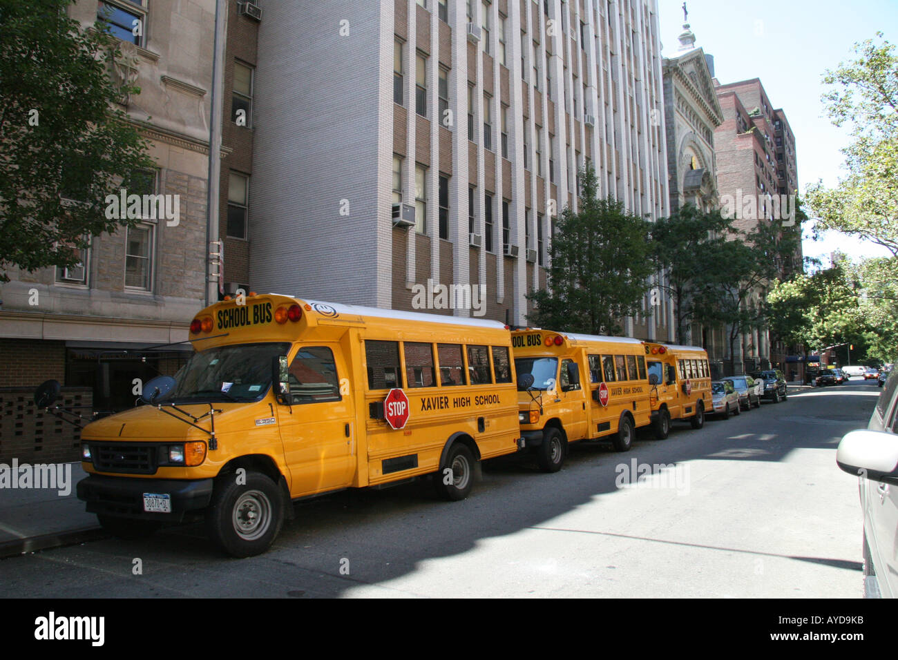 School buses in the city (New York City Stock Photo - Alamy