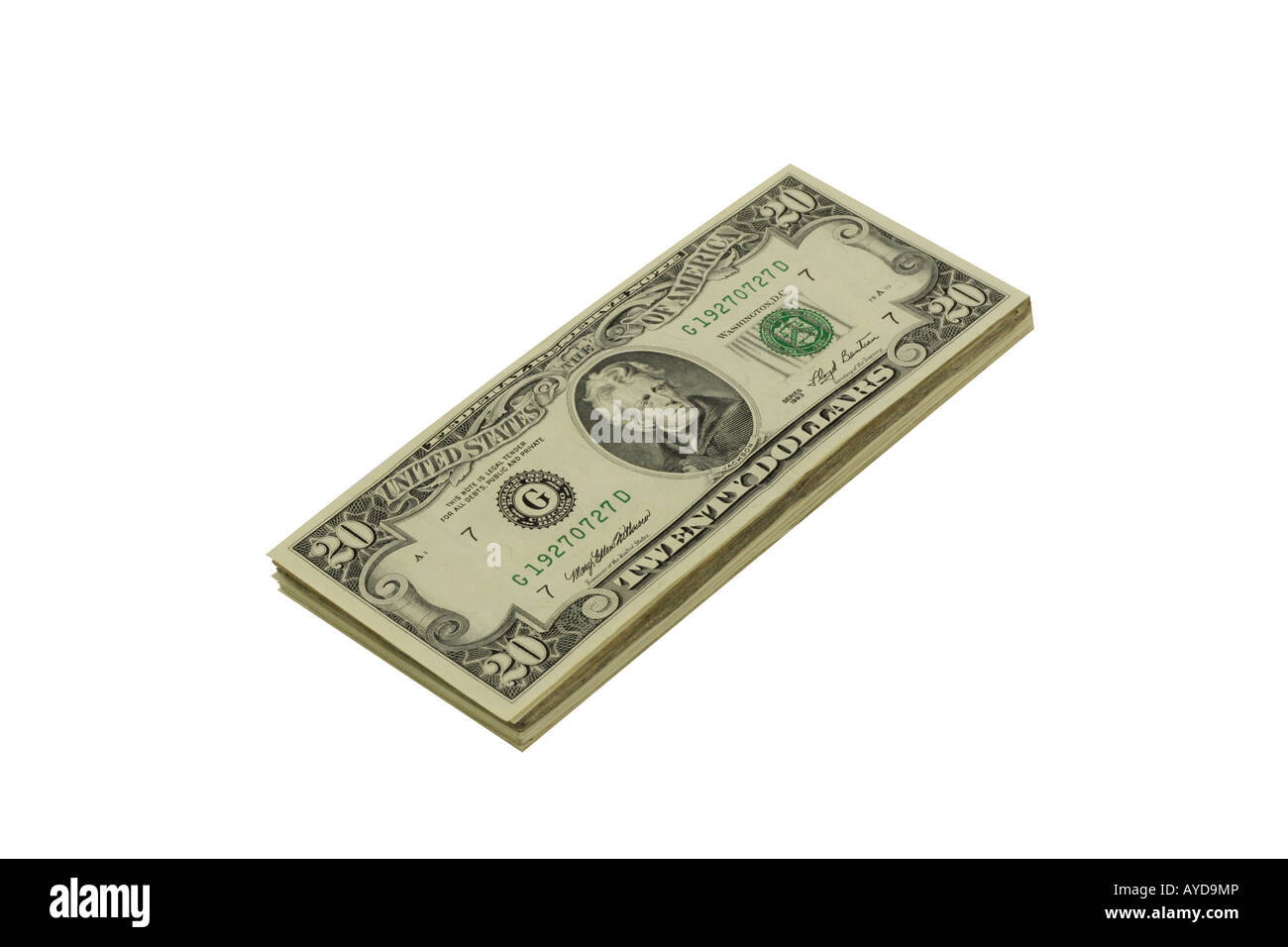 Stack of twenty dollar bills Stock Photo - Alamy