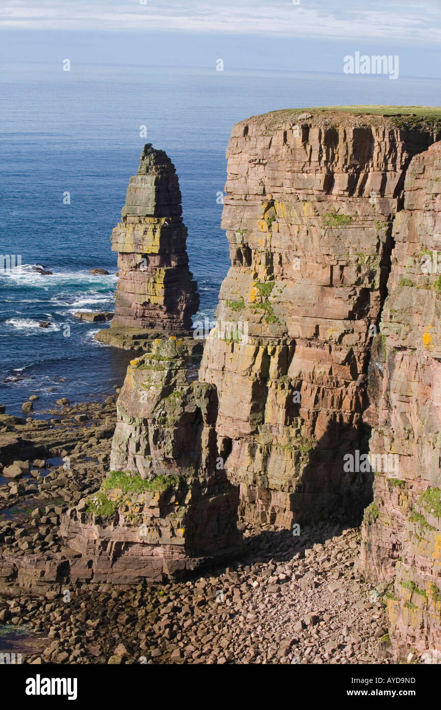 Am Buachaille sea stack on the coast south of Sandwood Bay, Sutherland ...