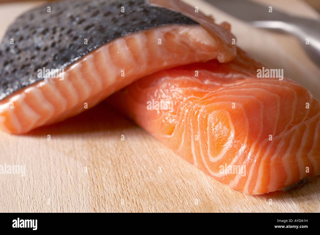 Set raw salmon fillets hi-res stock photography and images - Alamy