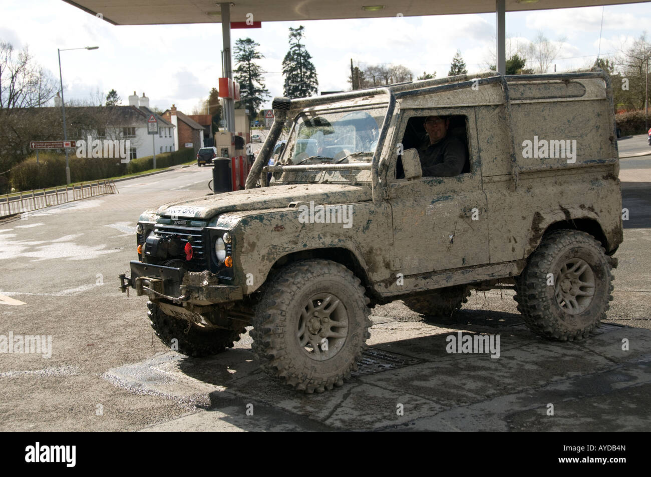 Muddy and dirty splattered 4x4 off road vehicle Penybont Powys Mid ...