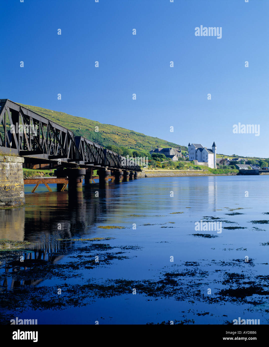 tidal sea inlet with railway bridge on irelands scenic west coast Stock ...