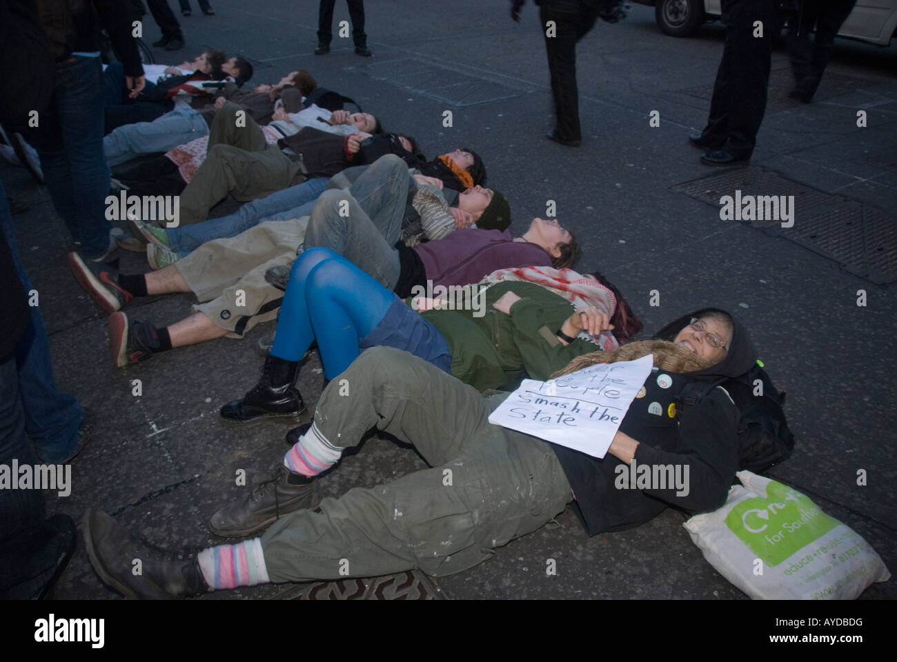 Lie down demonstration downing street hi-res stock photography and ...