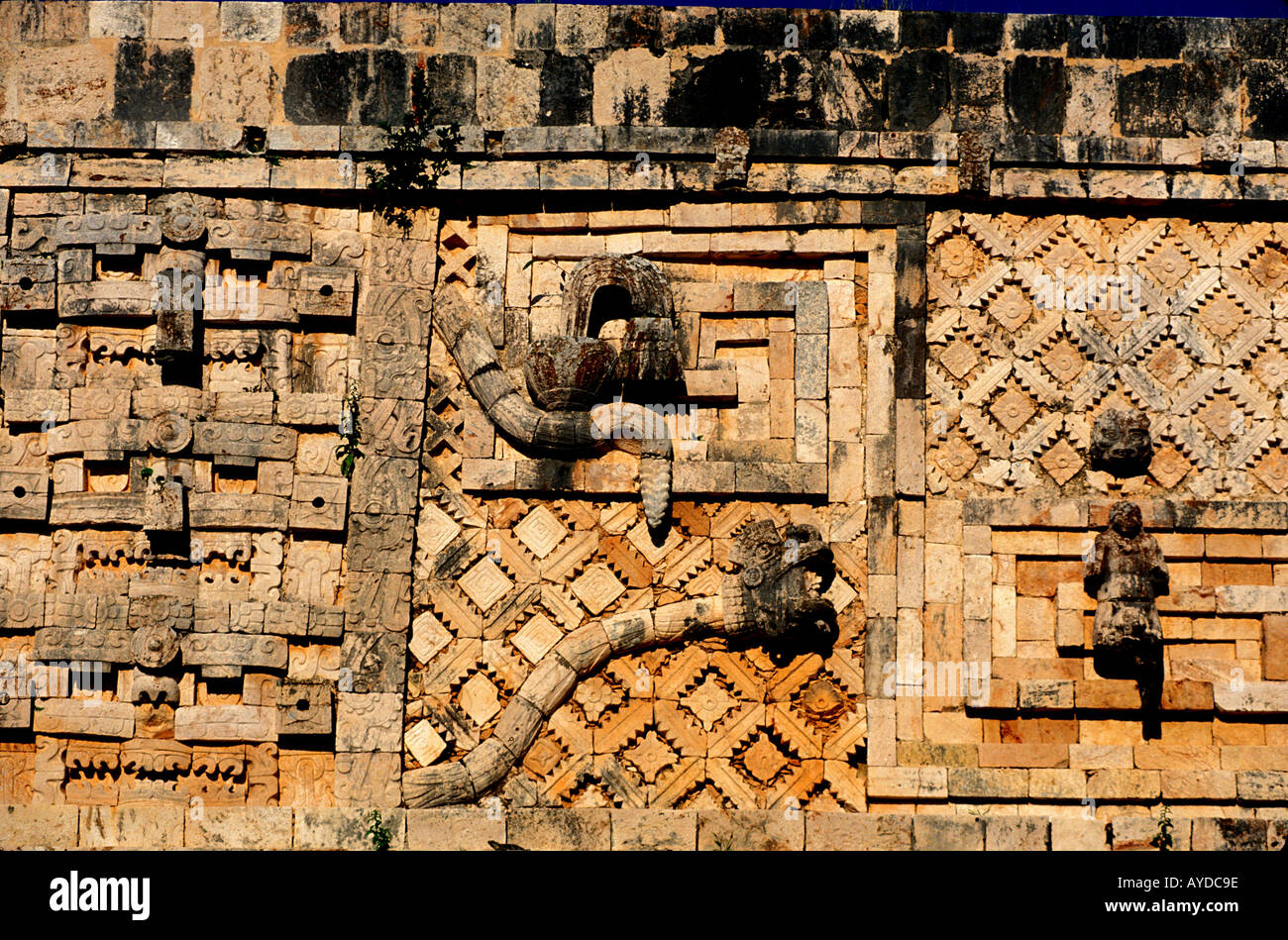 UXMAL Mexico Chac Masks Serpents Nunnery Quadrangle Stock Photo - Alamy