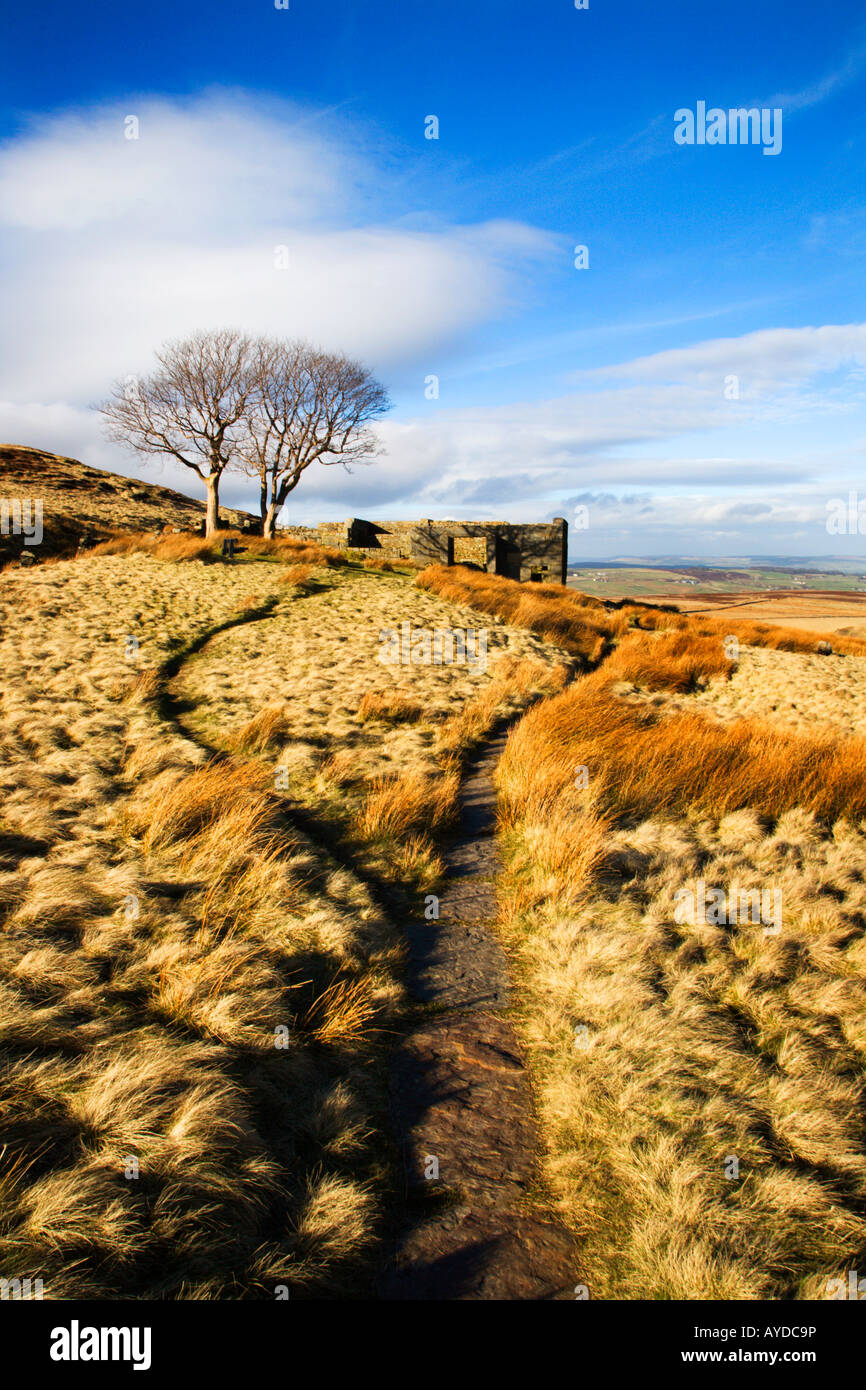 The Bronte Way at Top Withins Haworth Moor West Yorkshire England Stock ...