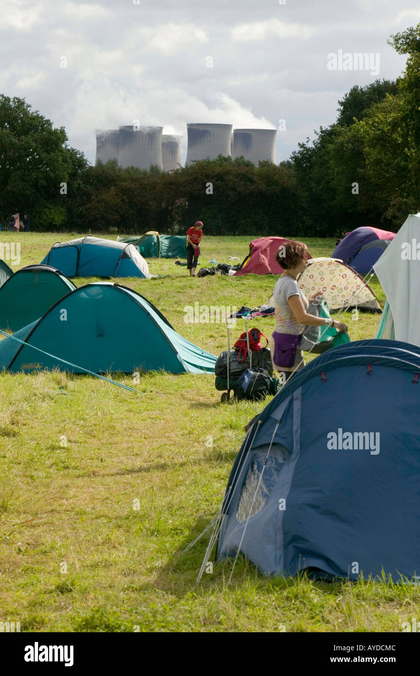 the Climate Camp protest camp by Drax Power Station, Selby, Yorkshire ...
