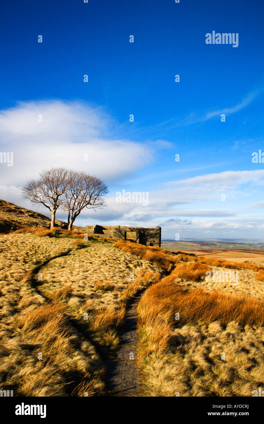 The Bronte Way at Top Withins Haworth Moor West Yorkshire Englan Stock ...