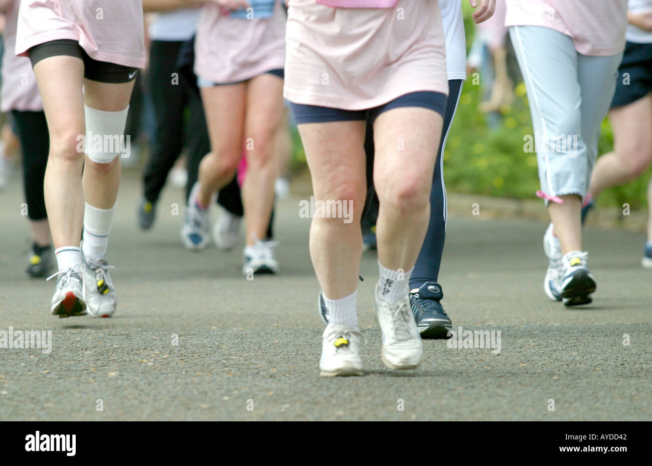 Feet of women runners in road race Stock Photo - Alamy