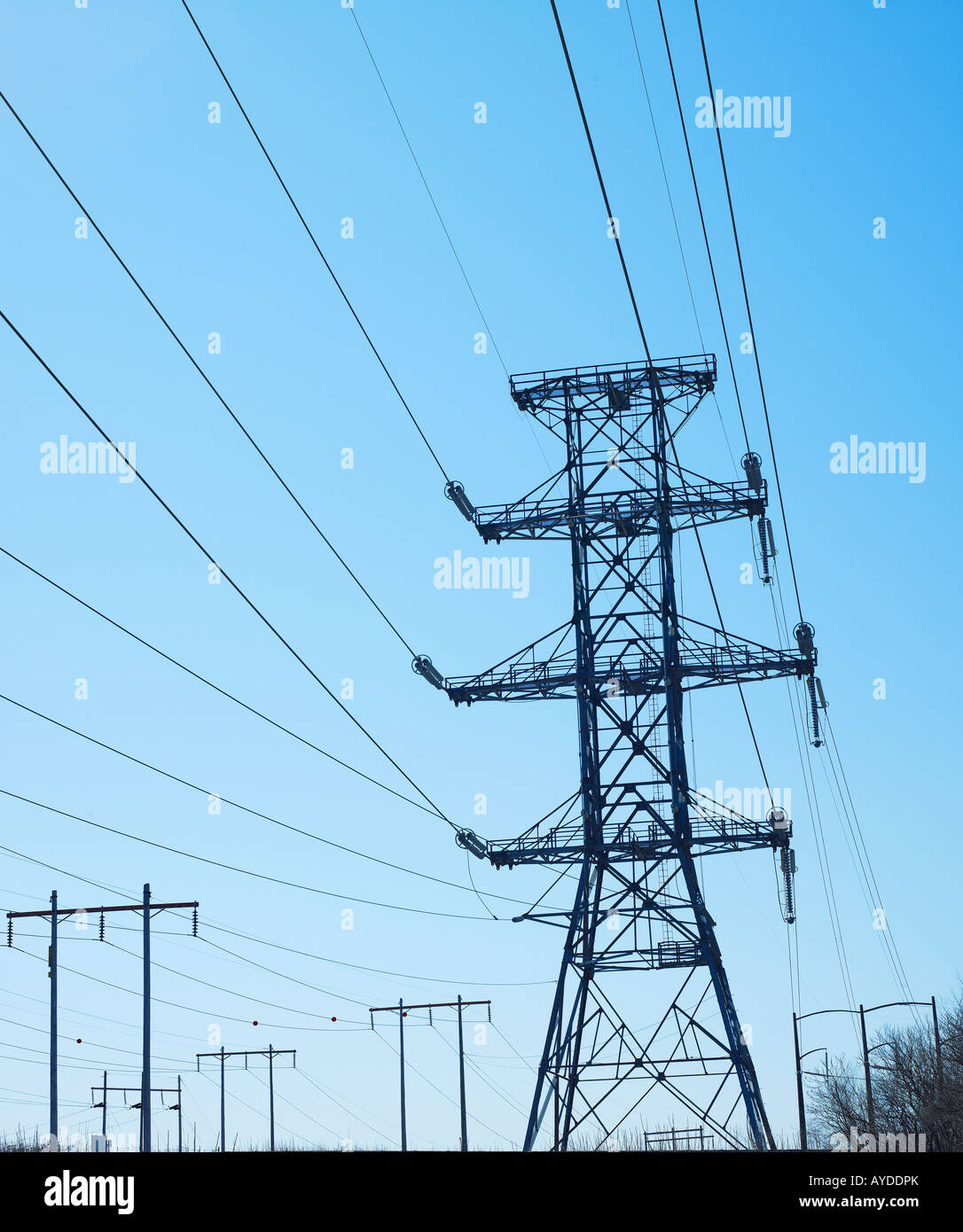 High tension power lines at Newington Station Newington New Hampshire ...