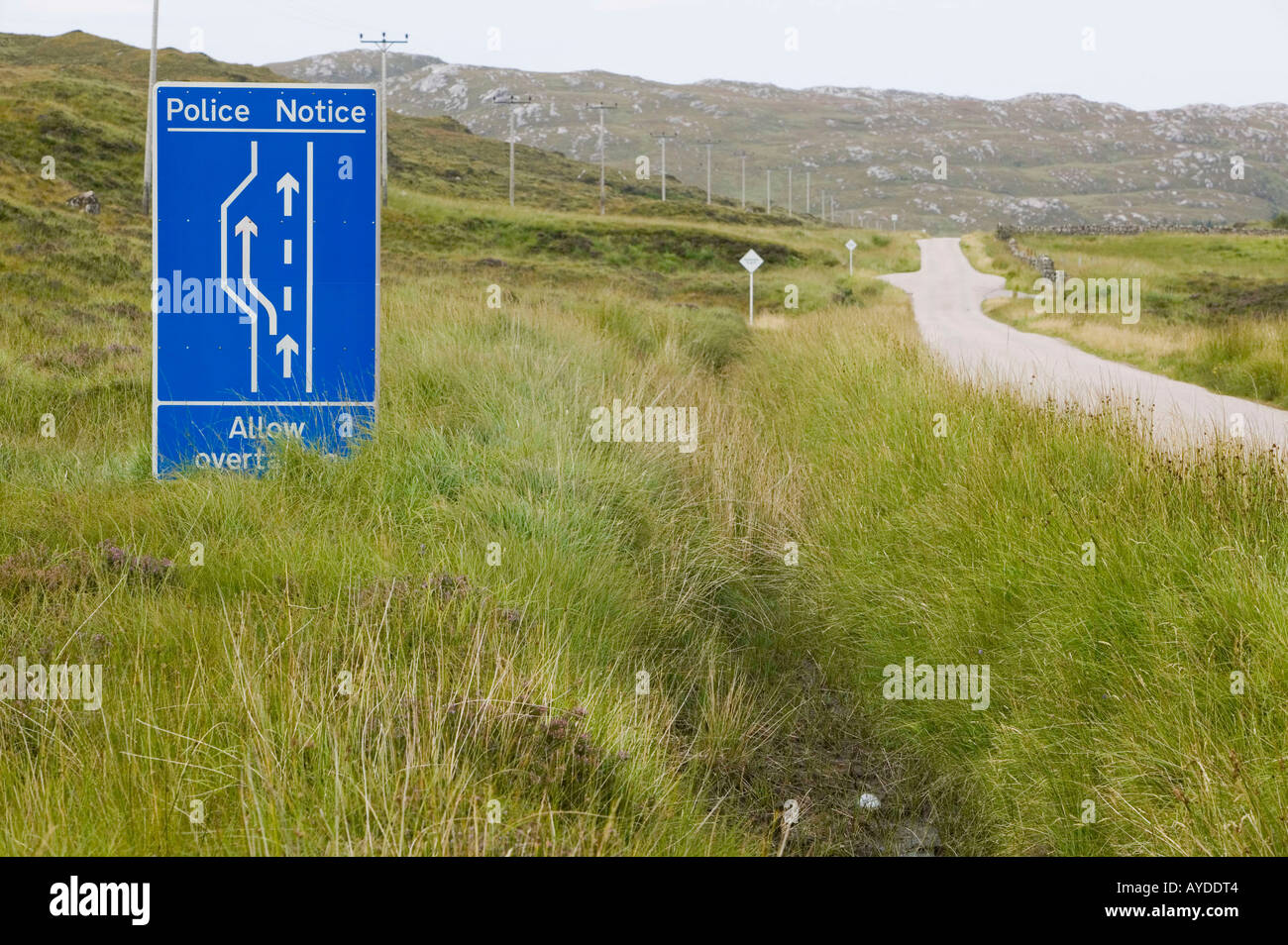 a single track road with passing places near lochinver, Assynt ...