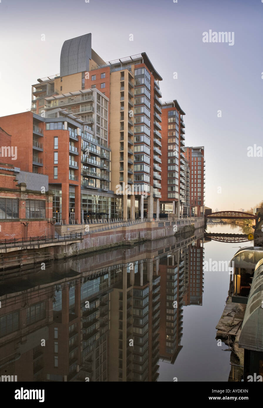Leftbank Apartments, Spinningfields, Manchester, waterfront view Stock ...