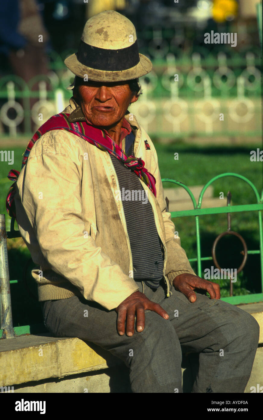 south america Bolivia Potosi portrait of a mine worker seating with ...