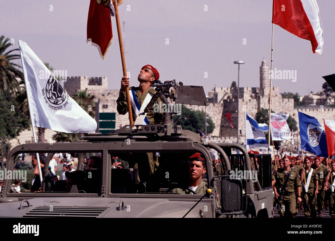 Israel Jerusalem Military march in front of Old City Walls for The ...