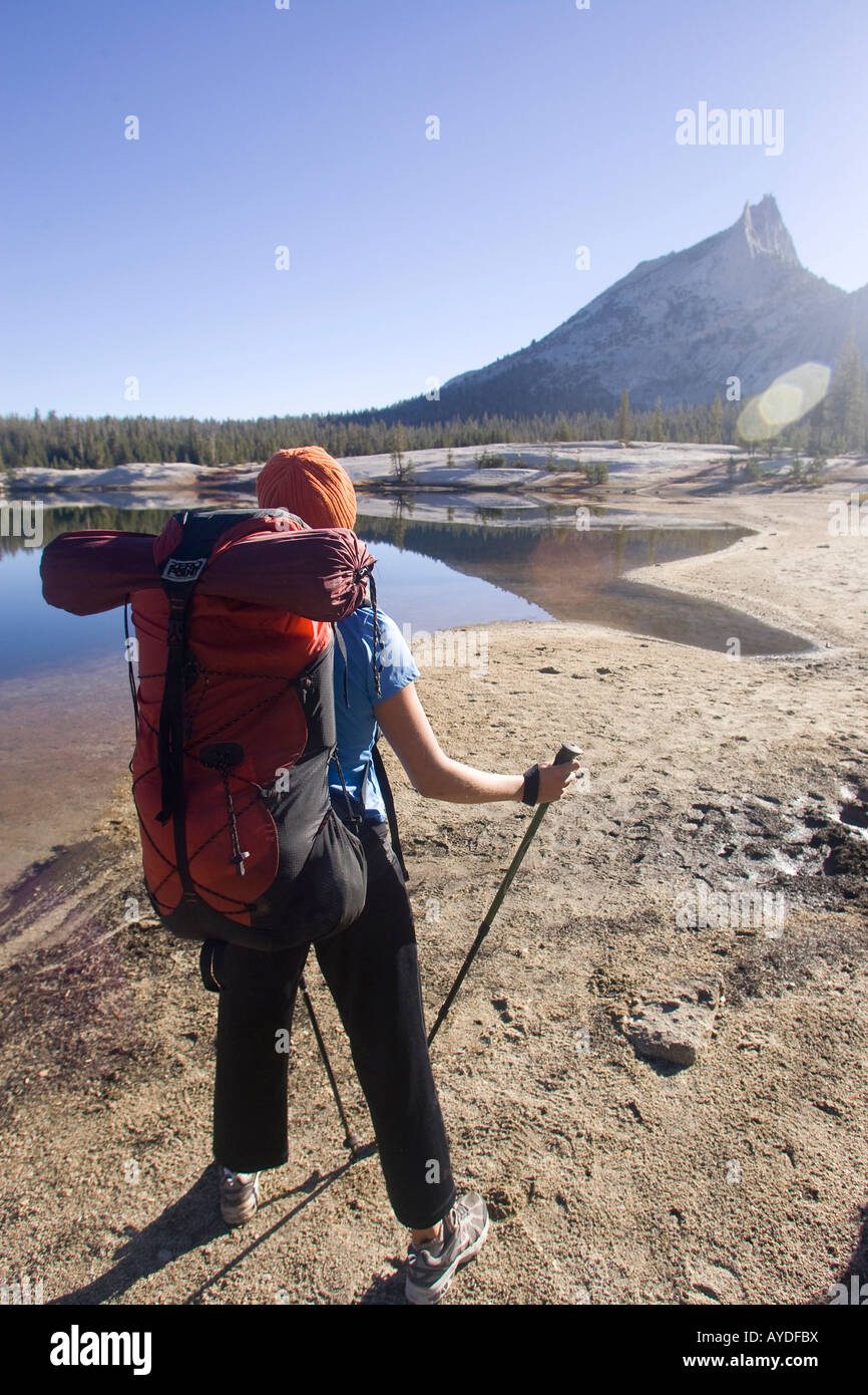 Alicia Ritter backpacking in Yosemite National Park CA Stock Photo - Alamy