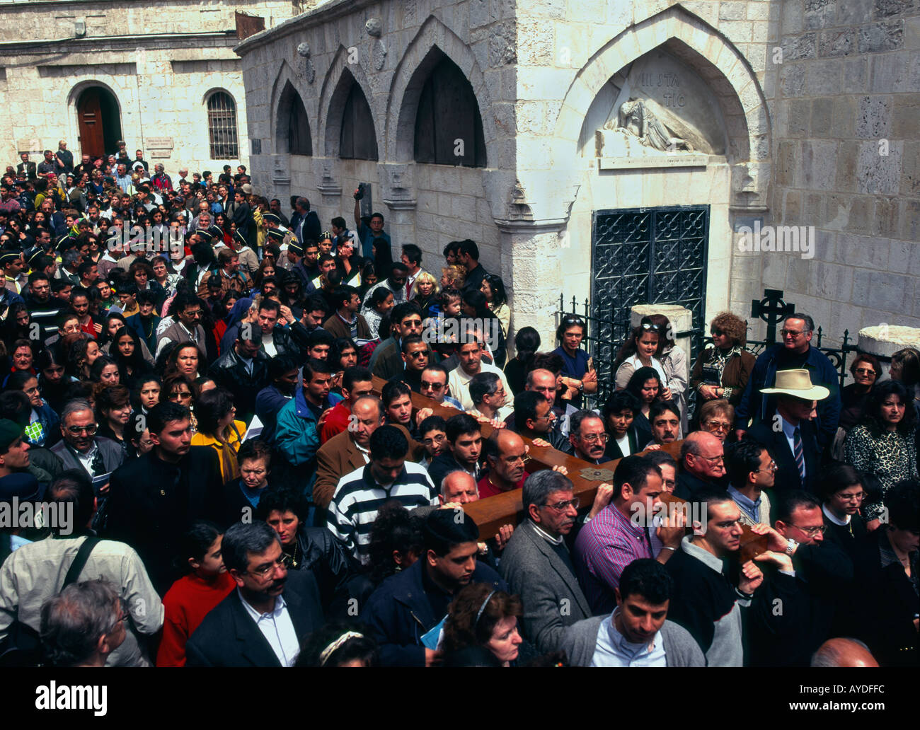 Israel Jerusalem Old City Via Dolorosa Way of the Cross large crowd for ...
