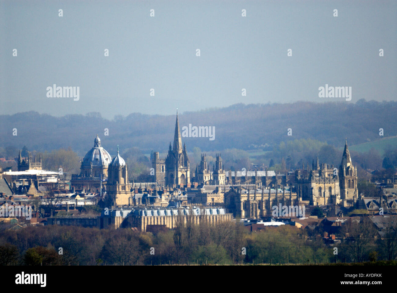 A Distant View of the Dreaming Spires of Oxford, England Stock Photo ...